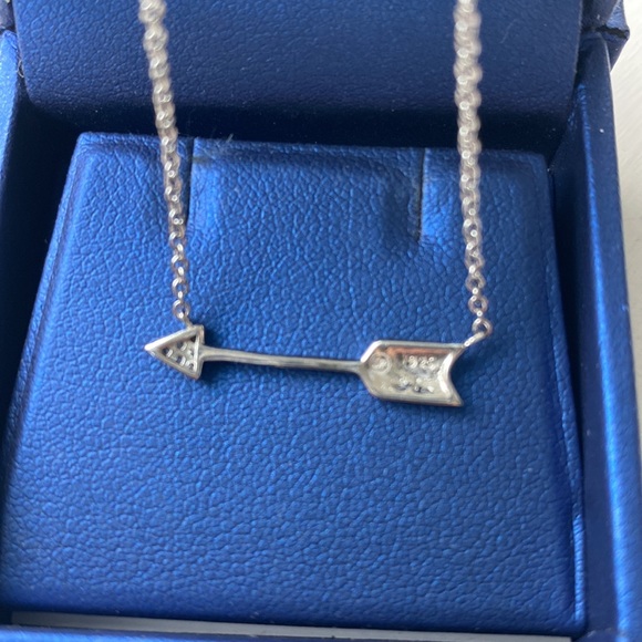 Sterling | Jewelry | Sterling Silver Crystal Embellished Arrow Necklace ...